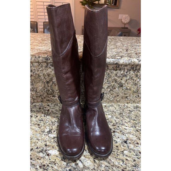 Frye | Shoes | Frye Womens Equestrian Low Flat Heel Buckle Riding Knee ...